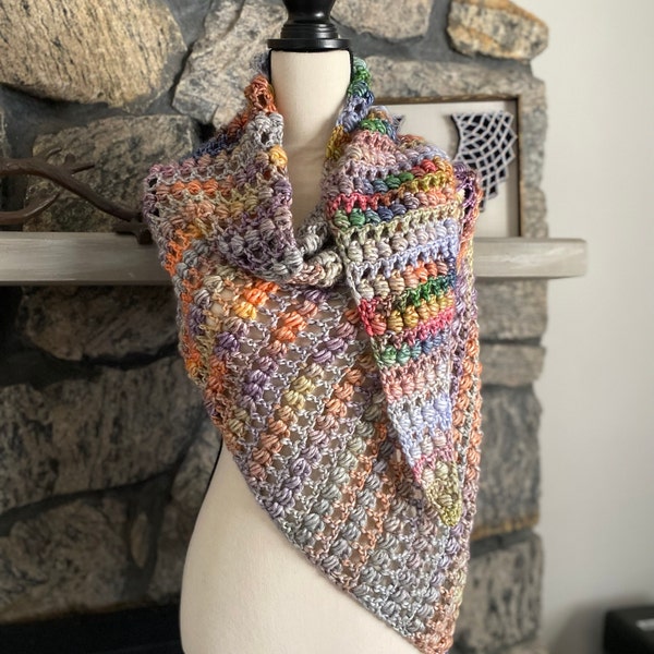 Menandore Crochet Shawl Pattern: Asymmetric Triangle Design (PDF ...