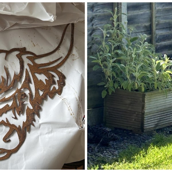 Metal Owl Fence Topper Garden Art Outdoor Ornaments Rusted Sculpture - Etsy