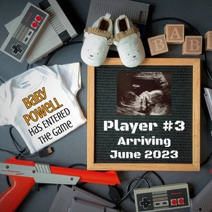 Digital Funny Video Game Player Pregnancy Announcement, Player number ...