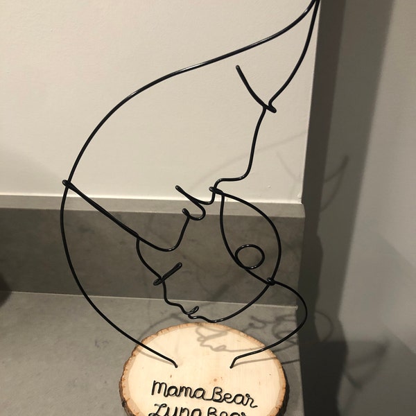 Wire Sculpture of Mother and Baby, Personalize, Custom, Wire Art, Baby ...