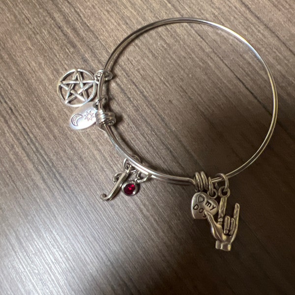 Custom Charm Bracelet Personalized Expandable Bangle Customize Your Own ...