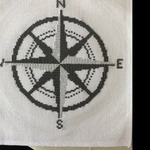 Compass Rose Cross Stitch Pattern, Instant Download, Simple, Nautical ...
