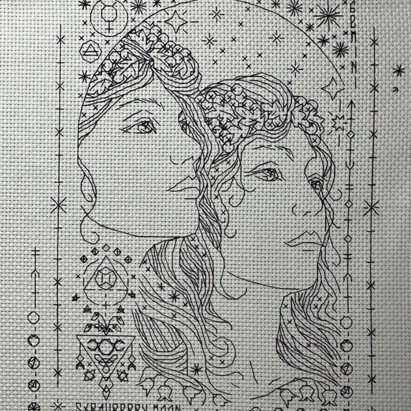 Temperature Stitch Gothic Cathedral With Stained Windows Modern Hand ...