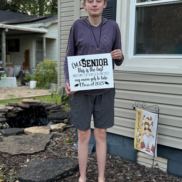 First Day of Senior Year Printable Sign First Day of School Sign 12th ...