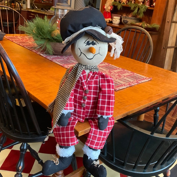 Primitive Snowman Pattern Snow Dayz Prim Snowman Raggedy PDF Christmas ...