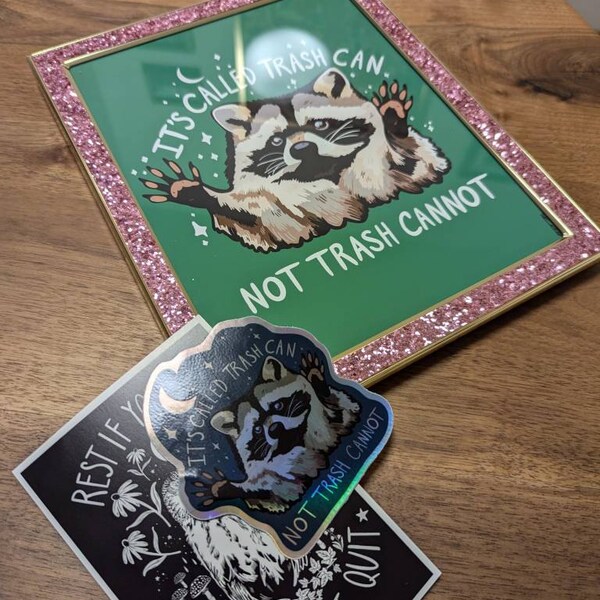 Raccoon Art Wall Decor Funny Motivational Raccoon Print Funny Classroom ...