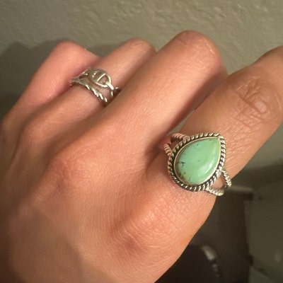 Turquoise Ring Set in Gold, Turquoise Stacking Ring, Multi Stone Ring ...