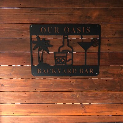 Personalized Metal Bar Sign, Custom Metal Sign Outdoor, Man Cave Signs ...