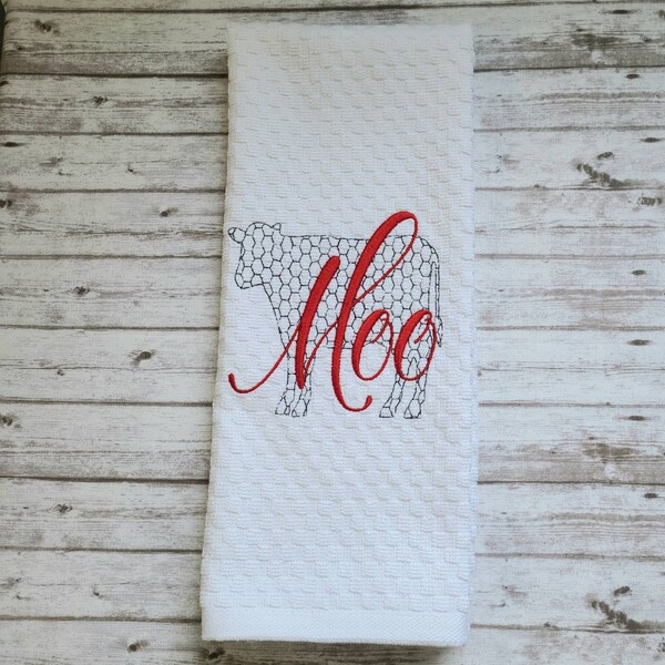 Cow Chicken Wire Embroidery Design Available Sizes 8x12 6x10 5x7 4x4 ...