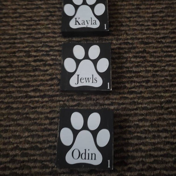 Personalized Paw Print Scrabble Tile, Pet Name Sign - Etsy
