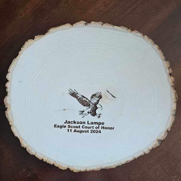 Eagle Personalized Guest Book. Court of Honor Guest Book. Natural Wood ...