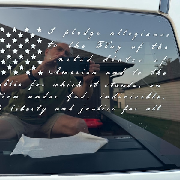 Pledge of Allegiance Decal, American Flag Window Decal, Fire Department ...