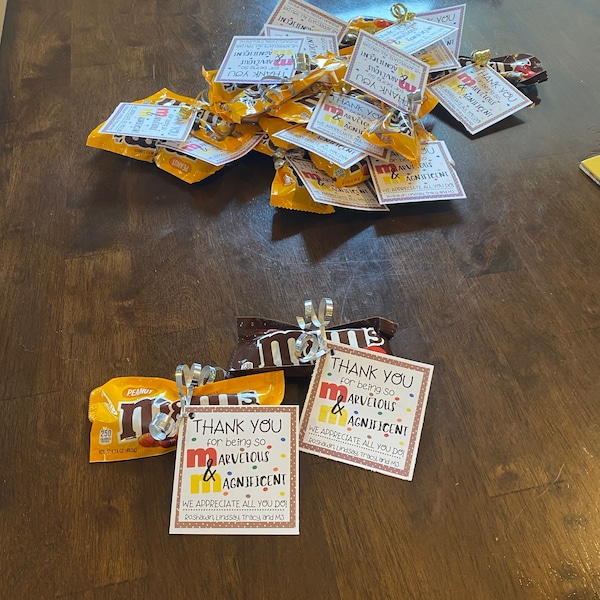 EDITABLE Thank You for Being so Marvelous and Magnificent M&M Candy ...
