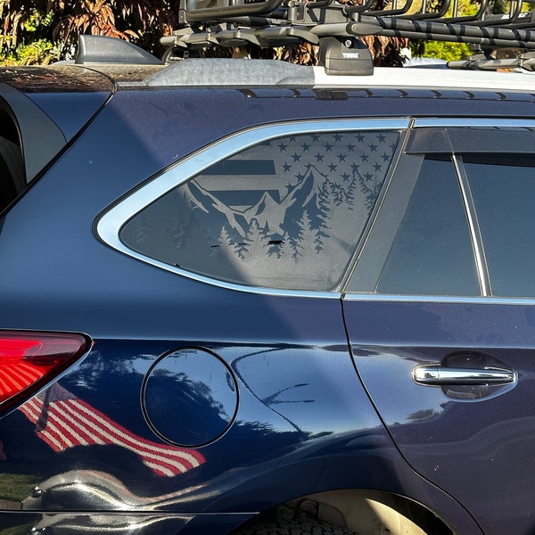 American Flag & Fir Tree Vinyl Decal – Compatible With Outback-style ...
