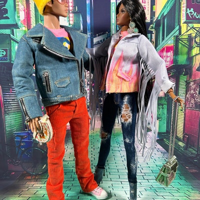 Curvy Barbie Jeans, Ripped Jeans for Barbie Curvy, Realistic Clothes ...