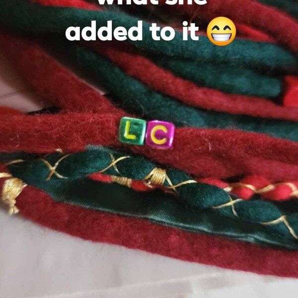 Double Ended Wool Dread Extensions Bohemian Dreads Dark Brown Emerald ...