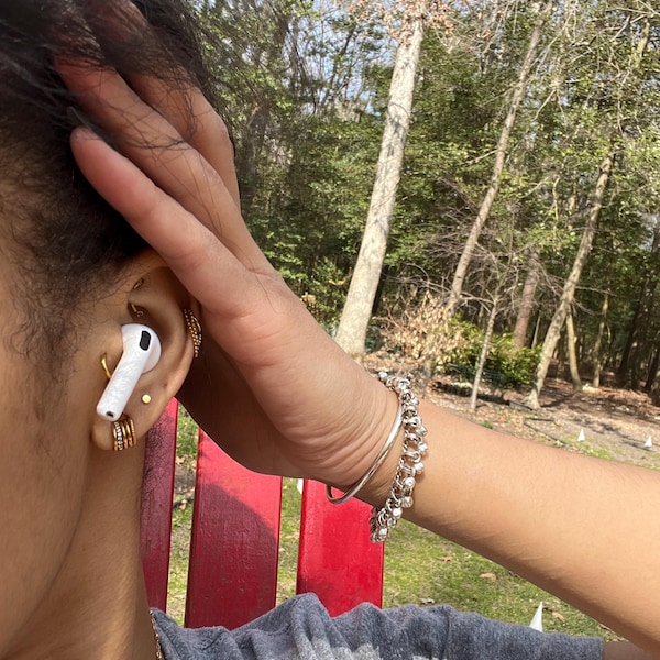 NEW ‣ Dido 14K Solid Gold Bead Charm Double Chain Attachment • 14K Gold ...