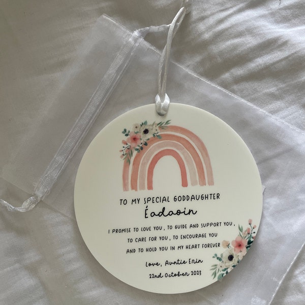 Personalised Goddaughter Gift | Christening Keepsake Plaque | Godparent ...