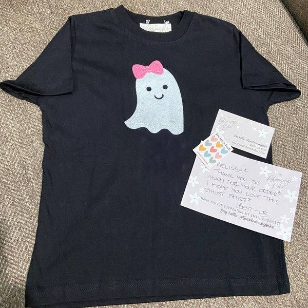 Hand-embroidered Ghost Baby Toddler T-shirt | Halloween Embroidery ...