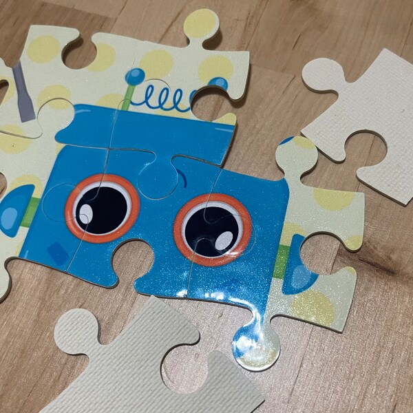 Personalized Puzzle for Kids - Robot Puzzle - Blue Robot - Name Puzzle ...