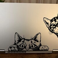 Cat Face Meow Decal, Cat Decal, Meow, Car Decal, Vinyl Decal, Laptop ...