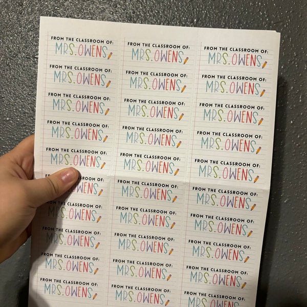 Teacher Book Labels Teacher Name Labels Personalized Teacher Stickers ...