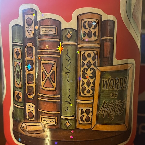 Holographic Book Sticker, Laminated Stickers, Words Are Magic ...