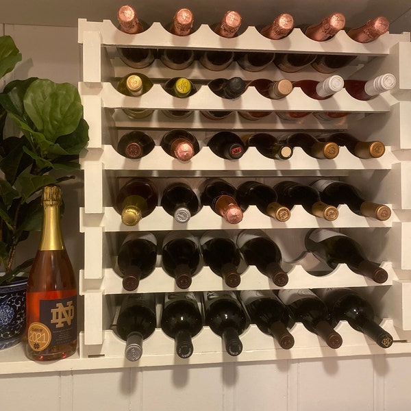 6X Beech Modular Wine Rack Beech Wood 24-72 Bottle Capacity Storage 6 ...