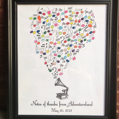 Thumbprint Musical Guestbook PDF - Etsy