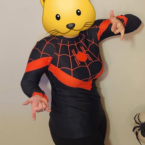 SPIDER GIRL BIKINI Recycled High-waisted Bikini Black and Red Spider ...