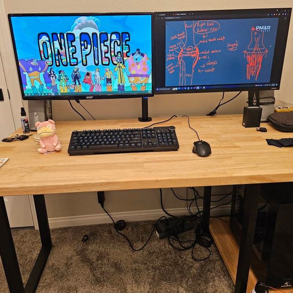 Solid Wood Gaming Desk: Butcher Block Industrial Office Table - Etsy