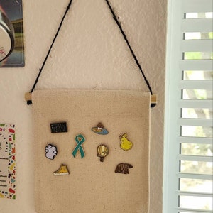 Enamel Pin Display Pin Display Wall Hanging Canvas Pin - Etsy