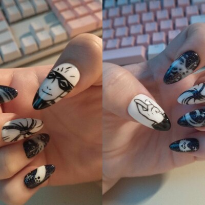 Inosuke Hashibira Demon Slayer Press on Nails Almond Square Stiletto ...