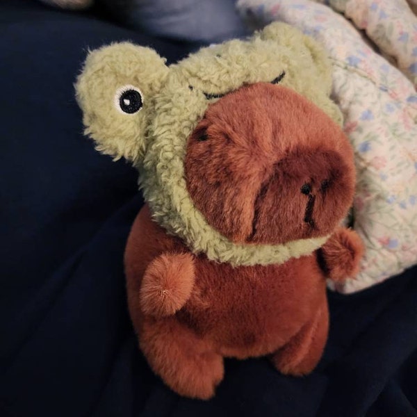 Capybara Plush Keychain With Adoption Certificate Dragon Hat Keychain ...