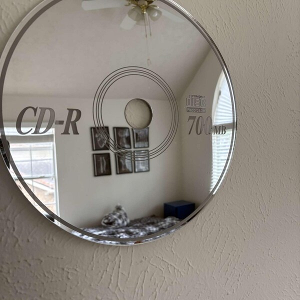 CD Mirror, 90's Wall Art, Personalized Mirror, Mirrored Wall Decor ...