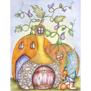 Fairy's Gourd House Coloring Page printable Adult - Etsy