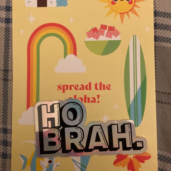 Holographic Ho Brah Hawaii Vinyl Sticker - Etsy