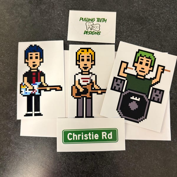 Green Day Pixel Art Glossy Sticker Set - Woodstock Dookie (2.5") - Etsy