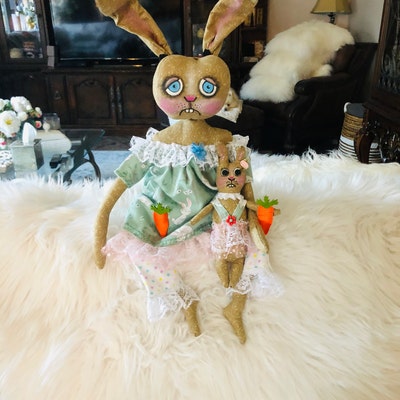 Rabbit Epattern-primitive Bunny Cloth Doll Craft Digital Download ...