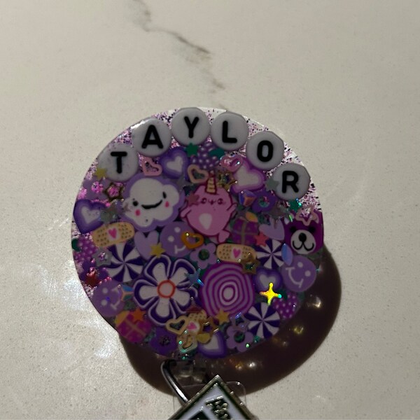 Sparkle Badge Reel, Flower Power Sparkle Badge Reel, Nurse Badge Reel ...