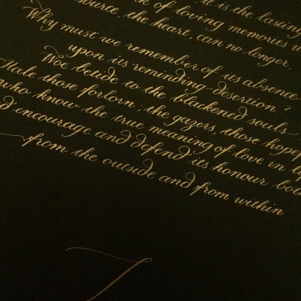 Vintage Handwritten Note - Custom Calligraphy on Handmade Cotton Paper ...