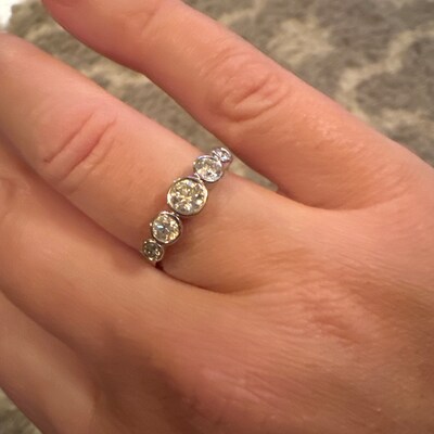 14k Gold Diamond Nesting Ring, Unique Stacking Ring, Thin Diamond ...