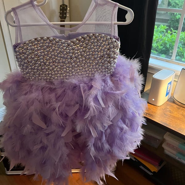 Girls Feather Dress, Girls off White Party Dress, Flower Girl Dress ...