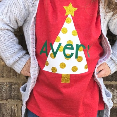 Polka Dot Christmas Tree SVG, Holiday Cut File, Cute Clip Art, Kid ...