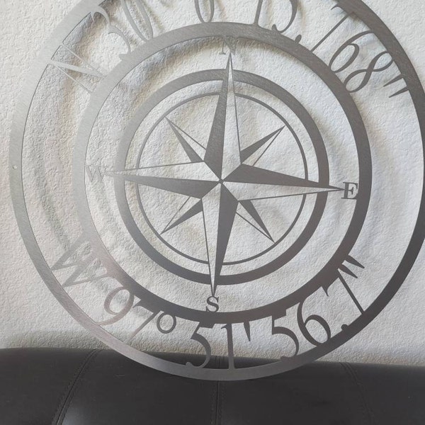 Compass Custom Outdoor Metal Wall Art Decor - Etsy