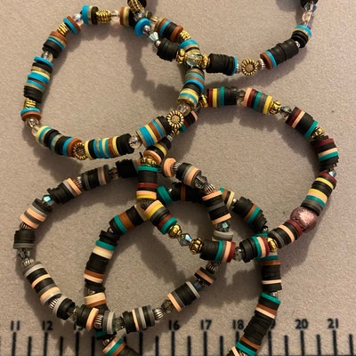 6mm Vinyl Heishi Disc Beads, Multicolored Beads, Polymer Clay Disc ...