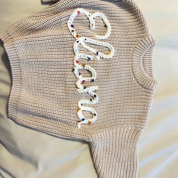 Custom Name Baby Sweater,personalized Hand Embroidered Baby Sweaters ...