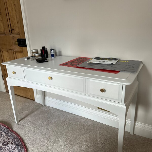 Stag Double Pedestal Mahogany Dressing Table With Stool, Stag Vanity ...