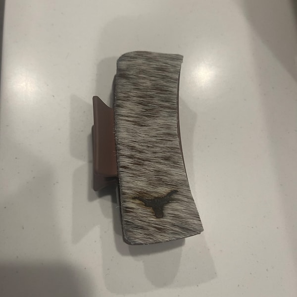 Large Custom Branded Cowhide Claw Clip - Etsy