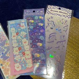 Japanese Comic Girl Stamp Stickers Gold Foil Sticker Sheet - Etsy